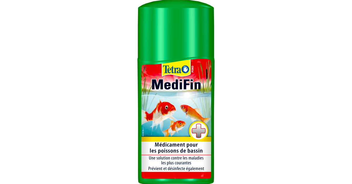 TETRA Pond MediFin 250 ml médicament multi-maladies pour poissons de bassin. Traite jusqu' à ...
